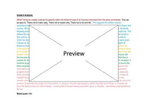 CotLB – Grade 9 quotation analysis & model answers | Teaching Resources