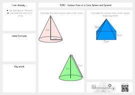 Surface Area of Sphere, Cone, Pyramid | Teaching Resources
