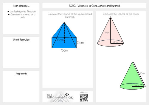 Volume of Cone, Sphere, Pyramid | Teaching Resources