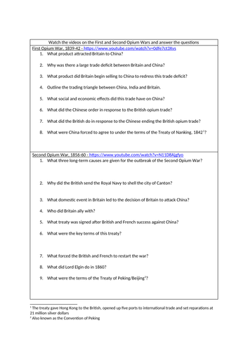 International Relations 6. Disputes with China | Teaching Resources