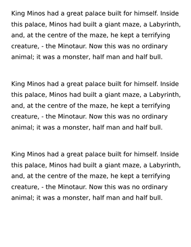 UKS2 The Labyrinth (Theseus and the Minotaur) setting description ...