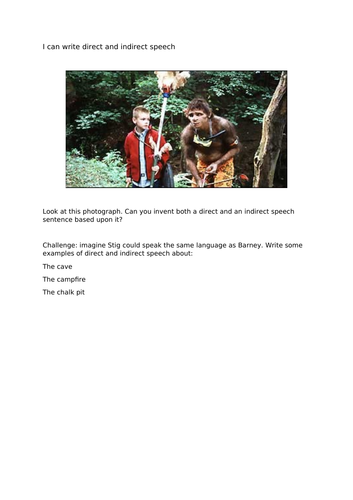 Stig of the Dump - Week of English - Direct Speech + Reading KS2 Y3 Y4 ...