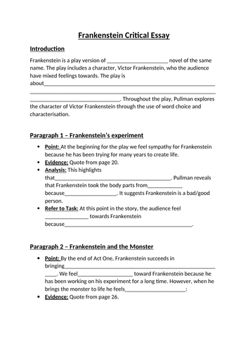 Frankenstein Play Complete Unit | Teaching Resources