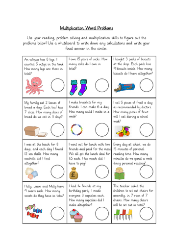 Multiplication Word Problems | Teaching Resources