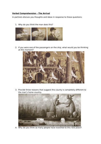 The Arrival by Shaun Tan Week 3 | Teaching Resources