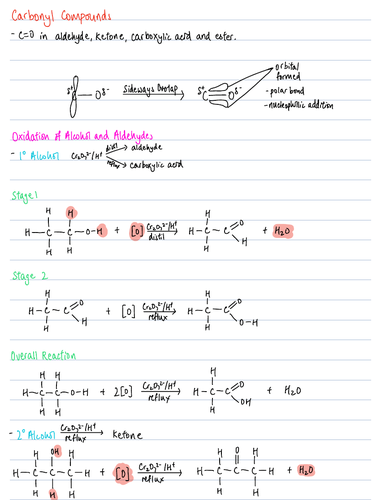 A Level Chemistry - Carbonyl and Carboxylic Acid | Teaching Resources