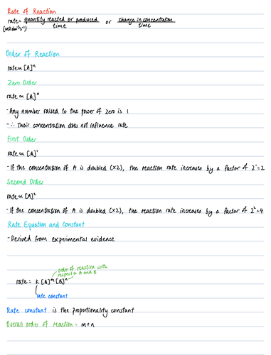 A Level Chemistry - Rates of Reaction | Teaching Resources