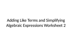 Adding and Subtracting Like Terms in Algebra | Teaching Resources
