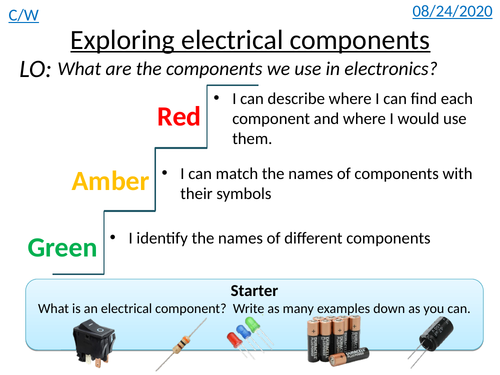 Exploring Electrical Components (Lesson 1 of WJEC Electronics Course ...