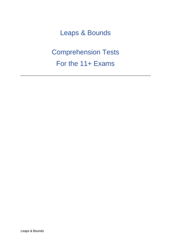 11 Plus Comprehension Tests | Teaching Resources