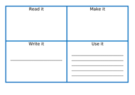 Read it, Make it, Write it, Use it | Teaching Resources