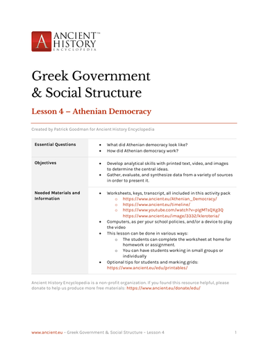 Government in Ancient Greece | Teaching Resources