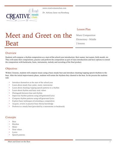 Meet and Greet on the Beat "Start-of-the-school-year Introductions ...