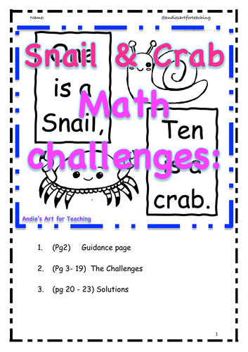 ‘One is a Snail, Ten is a Crab’: Math challenges problem solving ...