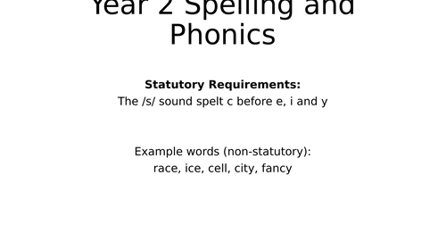 Phonics and Spelling - Year 2 - Week 2 - c (as /s/ phoneme) | Teaching ...