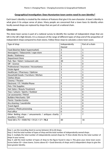 Hunstanton Clone Town Survey (Virtual Fieldwork) | Teaching Resources
