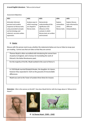 AQA A level English Lit Love through the ages pre 1900 Poetry Anthology ...