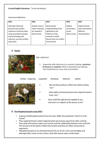 AQA A level English Lit Love through the ages pre 1900 Poetry Anthology ...