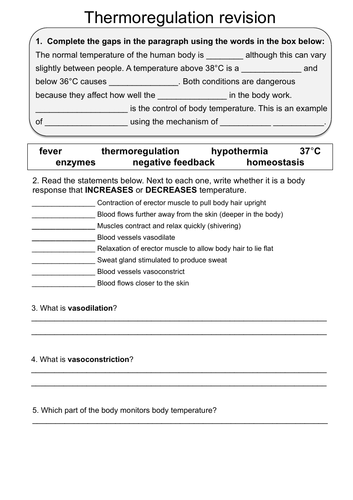Edexcel Biology revision worksheets (T7 - Animal coordination, control ...