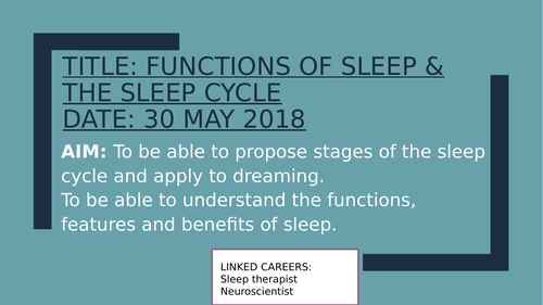 Psychology GCSE OCR- Sleep and dreaming bundle | Teaching Resources