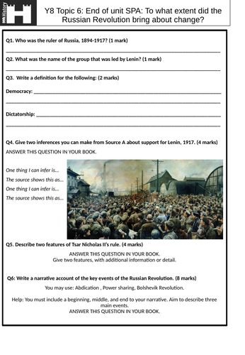 KS3 Russian Revolution Full Unit | Teaching Resources