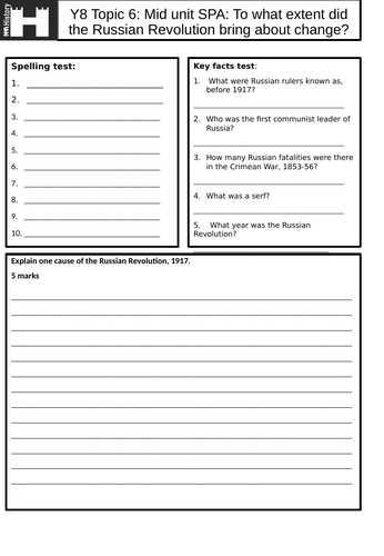KS3 Russian Revolution Full Unit | Teaching Resources