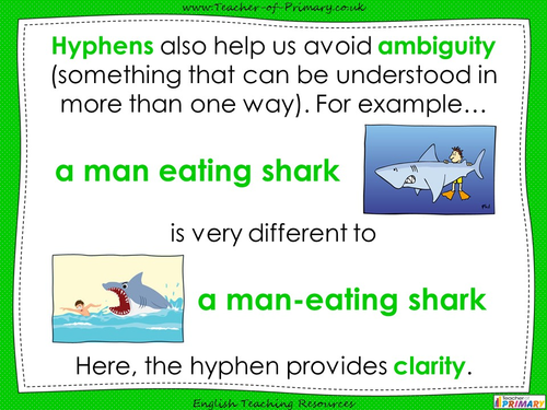 Hyphens to Avoid Ambiguity - Year 5 and 6 | Teaching Resources