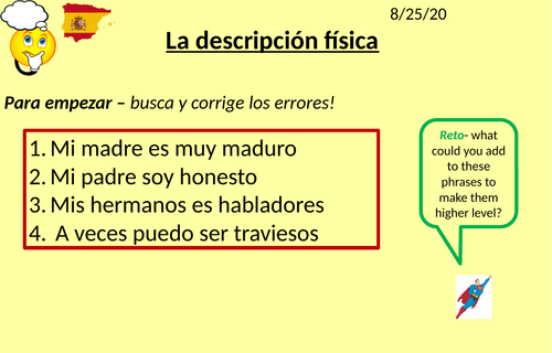 AQA GCSE Unit 1 - Me, my family and friends (Spanish) | Teaching Resources