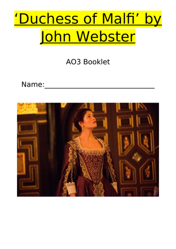 Duchess of Malfi Context | Teaching Resources