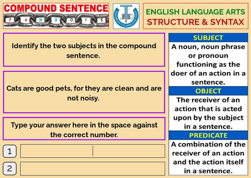 COMPOUND SENTENCE STRUCTURE: 59 BOOM CARDS | Teaching Resources