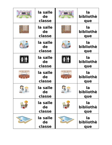 École (School Places in French) Dominoes | Teaching Resources