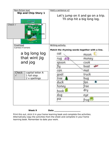RWI Green books story 10 activity sheets | Teaching Resources