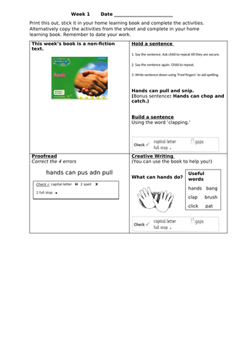 RWI Green books story 10 activity sheets | Teaching Resources