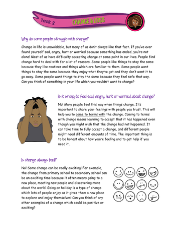 Change, grief + loss PSHE | Teaching Resources