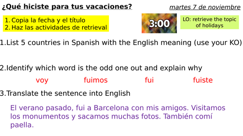 Year 8 Spanish - Module 1 - Viva 2 - Las Vacaciones | Teaching Resources