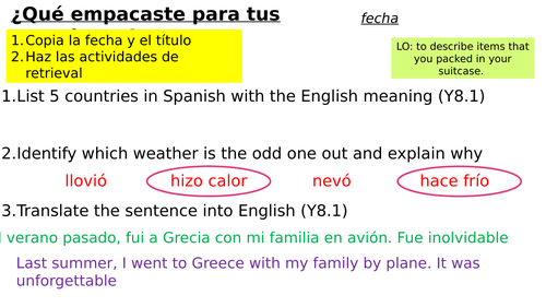 Year 8 Spanish - Module 1 - Viva 2 - Las Vacaciones | Teaching Resources