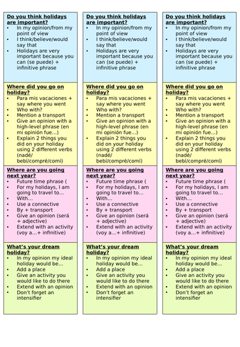 Year 8 Spanish - Module 1 - Viva 2 - Las Vacaciones | Teaching Resources