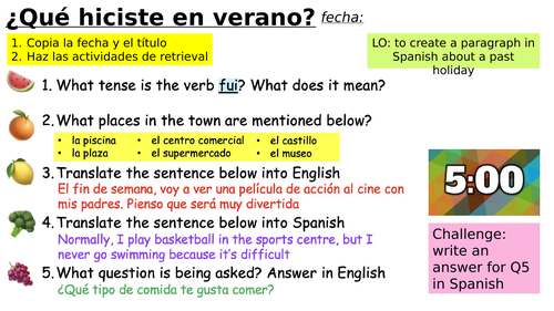 Year 8 Spanish - Module 1 - Viva 2 - Las Vacaciones | Teaching Resources