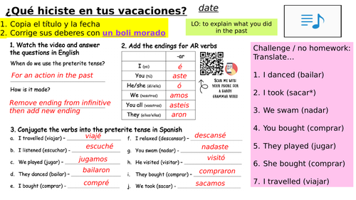 Year 8 Spanish - Module 1 - Viva 2 - Las Vacaciones | Teaching Resources
