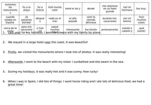 Year 8 Spanish - Module 1 - Viva 2 - Las Vacaciones | Teaching Resources