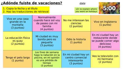 Year 8 Spanish - Module 1 - Viva 2 - Las Vacaciones | Teaching Resources