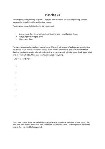 Planning your writing | Teaching Resources