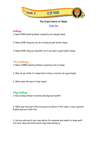 Sleep Hygiene | Teaching Resources