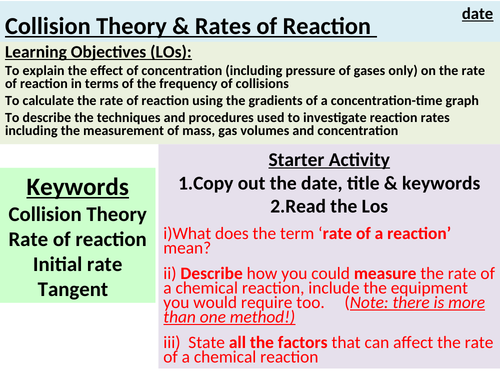 Collision Theory and Rates of Reaction | Teaching Resources
