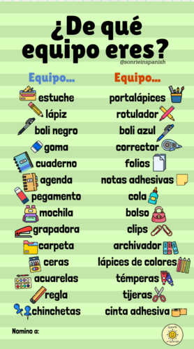 Back to school - Spanish instagram templates - vocabulary practice ...