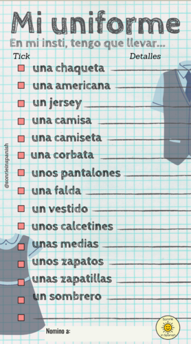 Back to school - Spanish instagram templates - vocabulary practice ...