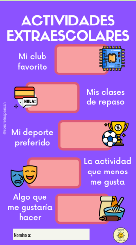 Back to school - Spanish instagram templates - vocabulary practice ...