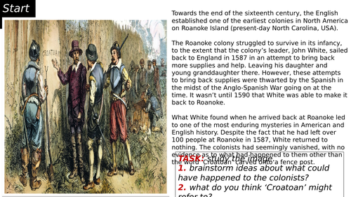 The Lost Colony at Roanoke (Tudor Exploration and Colonisation ...