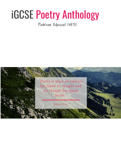iGCSE Poetry Anthology | Teaching Resources
