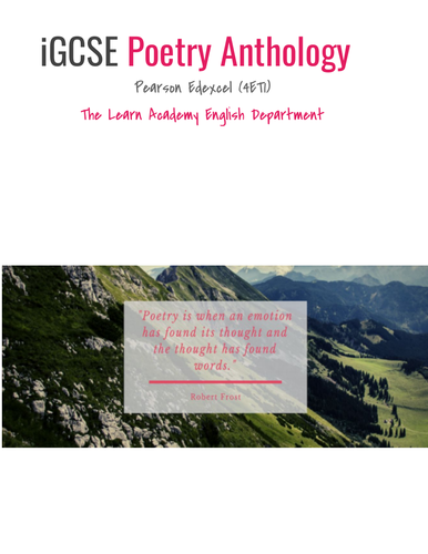 iGCSE Poetry Anthology | Teaching Resources iGCSE Poetry Anthology | Teaching Resources